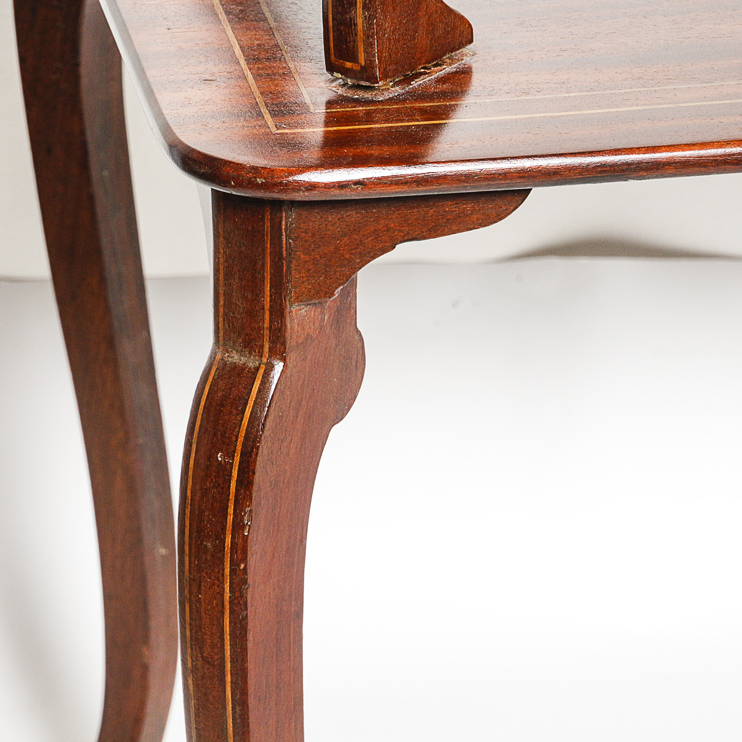 Vintage Two-Tier Accent Table with Inlay | EBTH