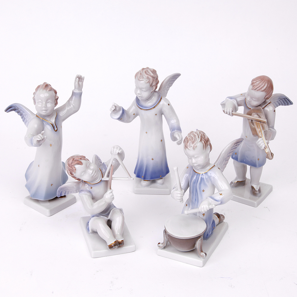 Rosenthal "Handgemalt" Porcelain Angel Figurines | EBTH