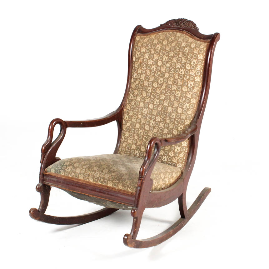 Antique Swan's Neck Rocking Chair | EBTH