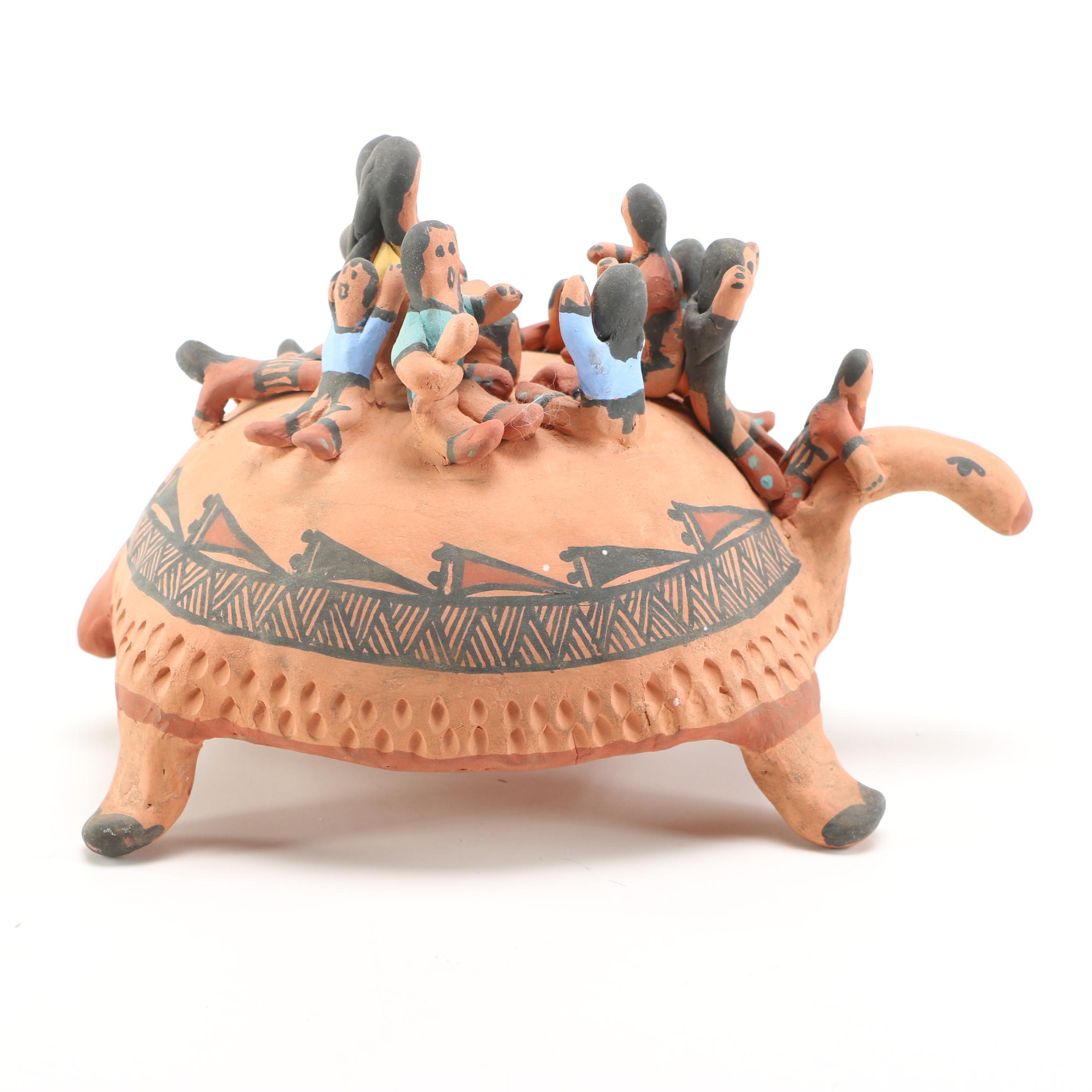 Signed Native American Acoma Pueblo New Mexico Turtle Storyteller ...
