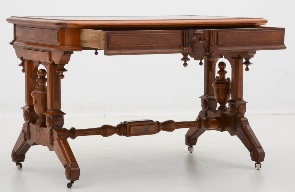Walnut Renaissance-Revival Writing Desk | EBTH