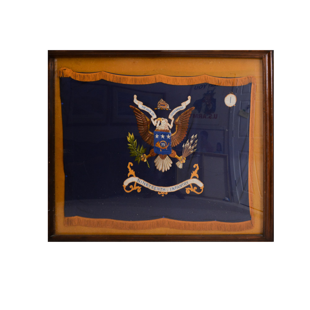 Framed Regimental Colors for U.S. Army 19th Infantry | EBTH