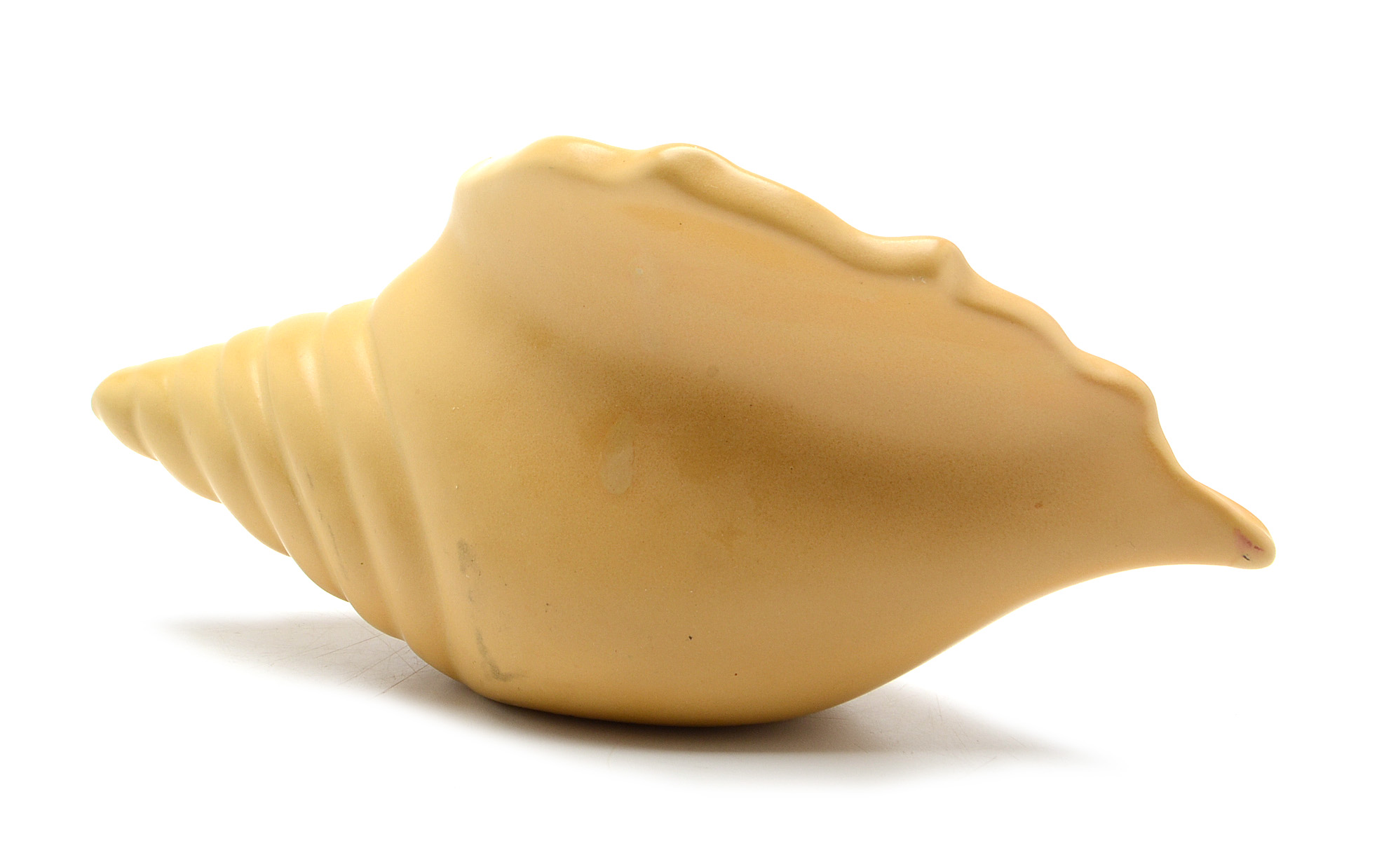 Signed Van Briggle Yellow Conch Shell Vase | EBTH