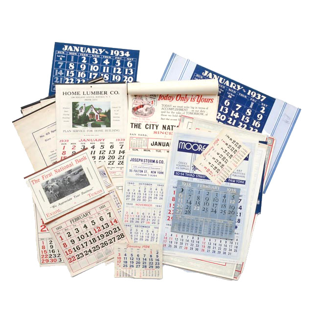 Large Collection of Original Vintage Calendars | EBTH