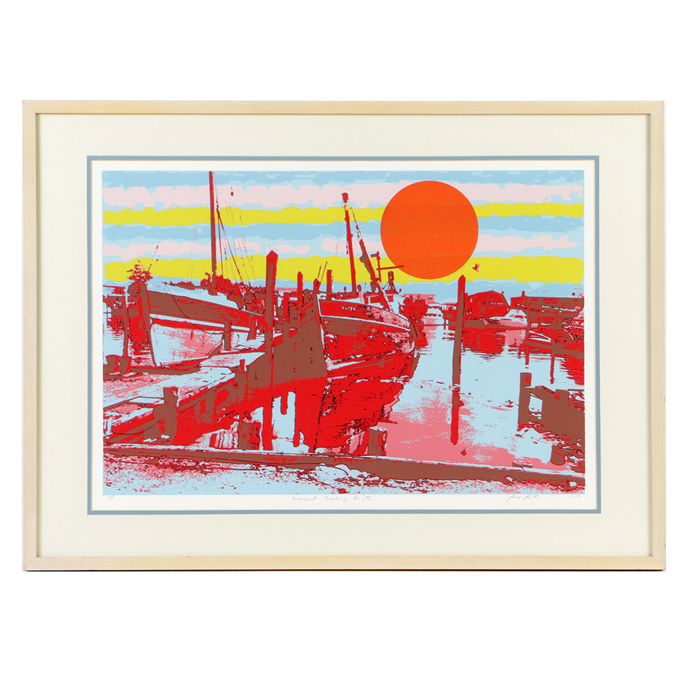Max Epstein Artist Proof Serigraph on Paper "Freeport Fishing Boats" | EBTH