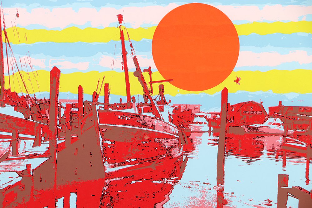 Max Epstein Artist Proof Serigraph on Paper "Freeport Fishing Boats" | EBTH