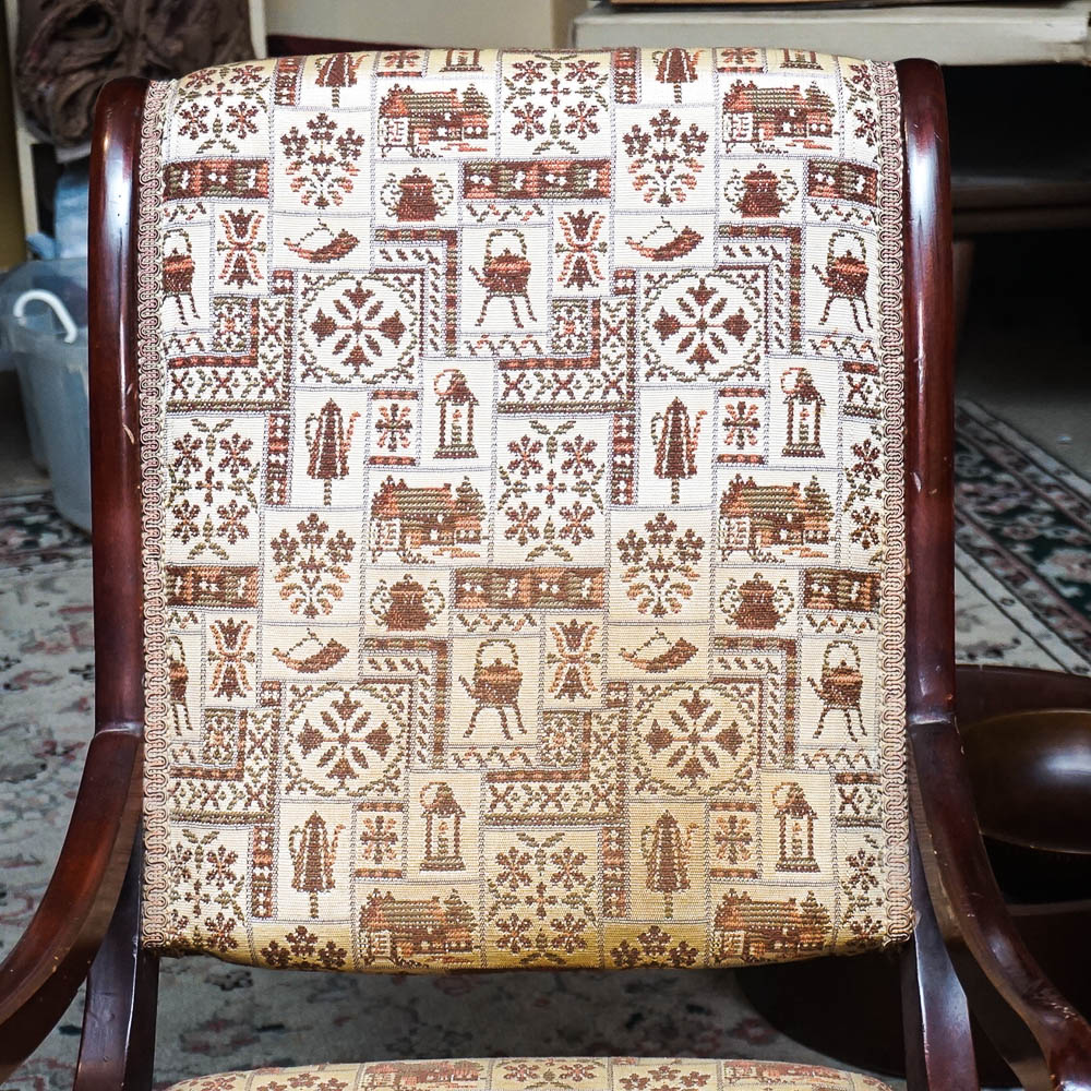 Duncan Phyfe Style Upholstered Rocking Chair | EBTH