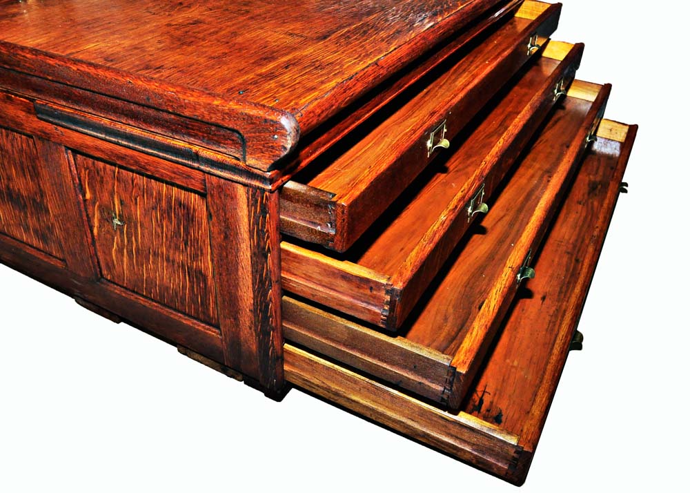 Vintage Oak Map Chest | EBTH