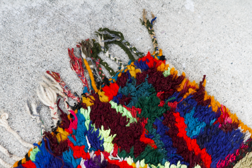 Vintage Handwoven Moroccan Multi-Colored Shag Rug | EBTH