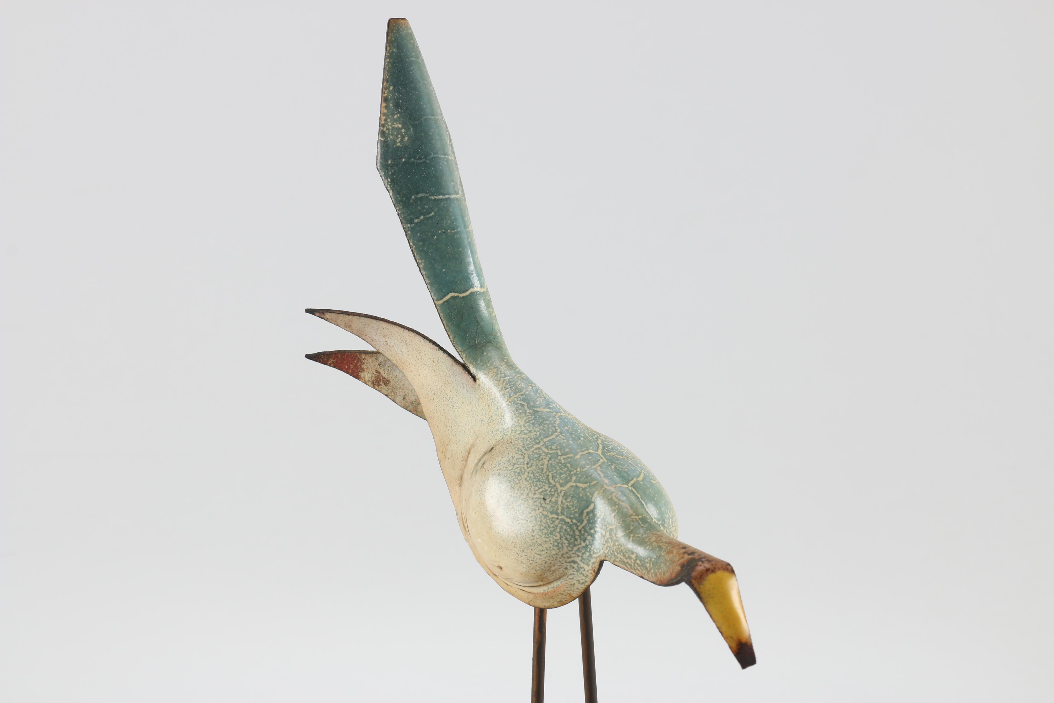 Copper Bird Sculpture by Kerr | EBTH