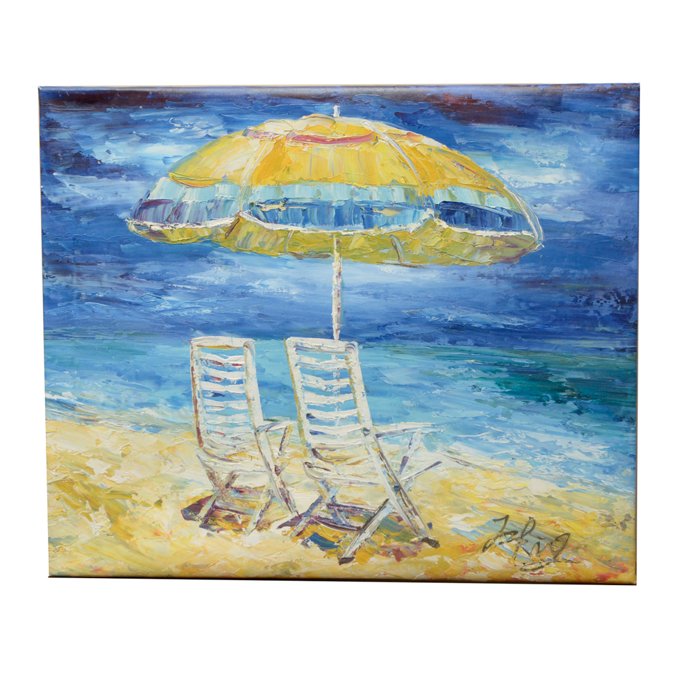 Original Oil Painting of a Beachscape | EBTH