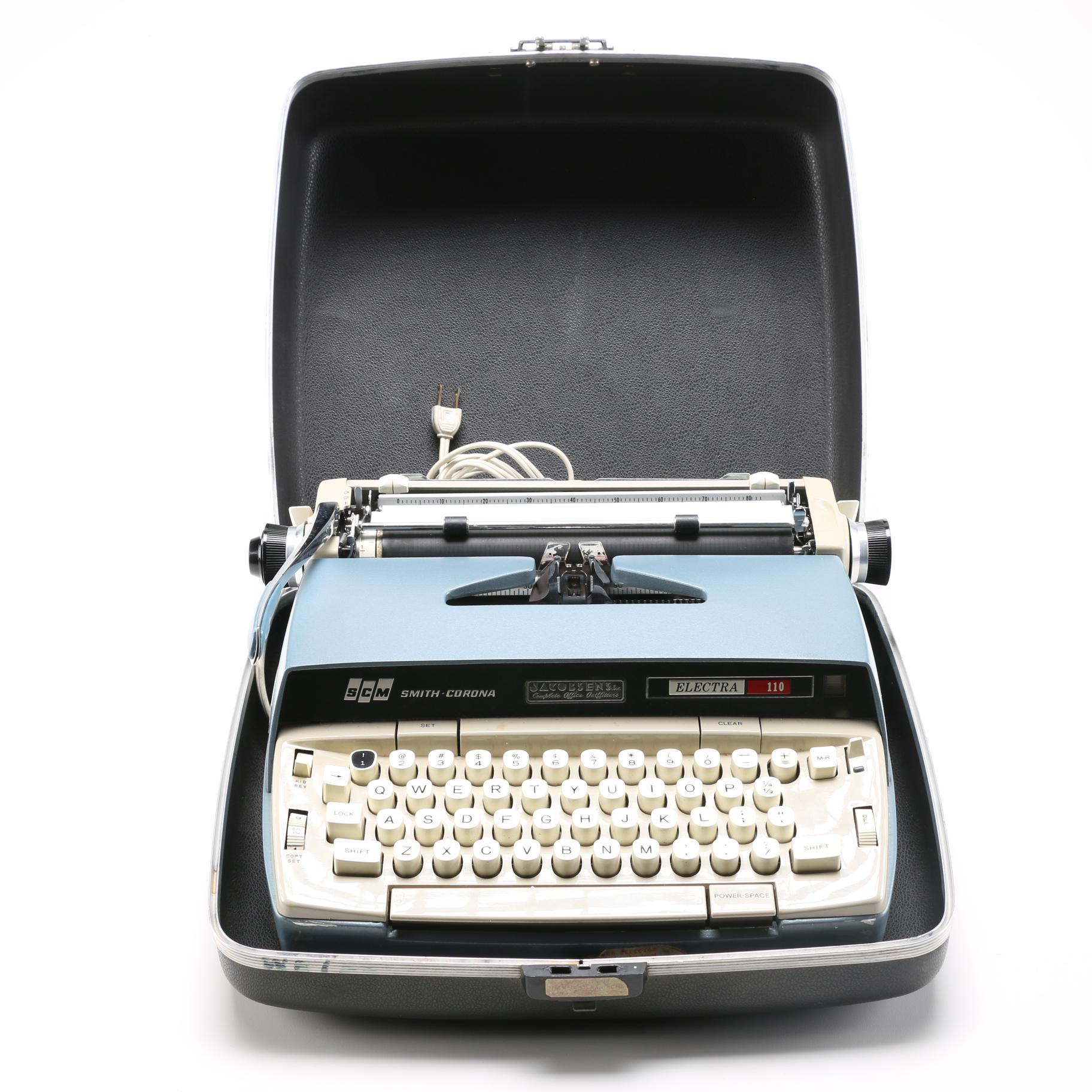 Vintage Jacobsens "Electra 110" Electric Typewriter and Case | EBTH