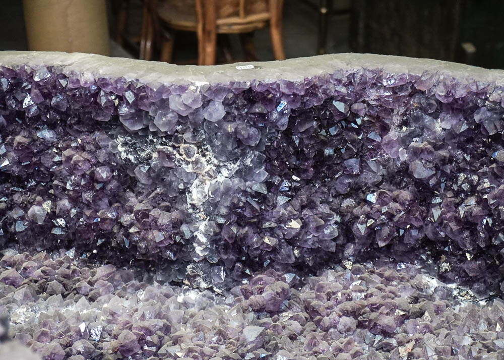 Amethyst Geode Table with Round Glass Top | EBTH