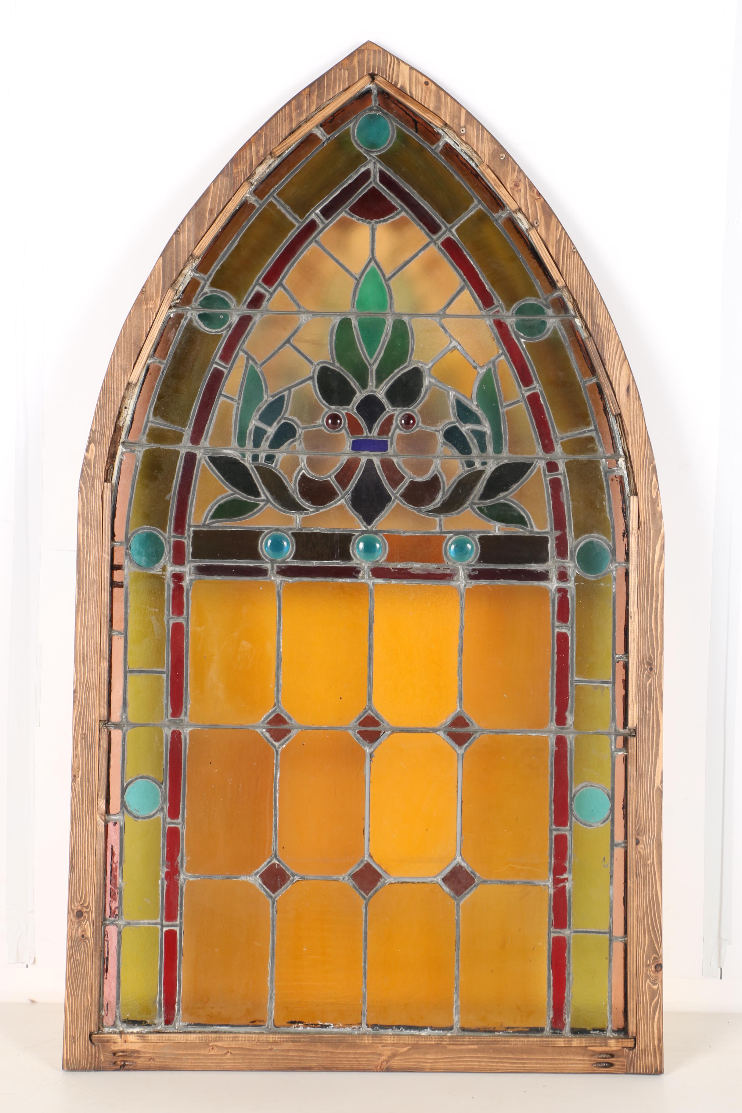 Antique Arched Stained Glass Window | EBTH