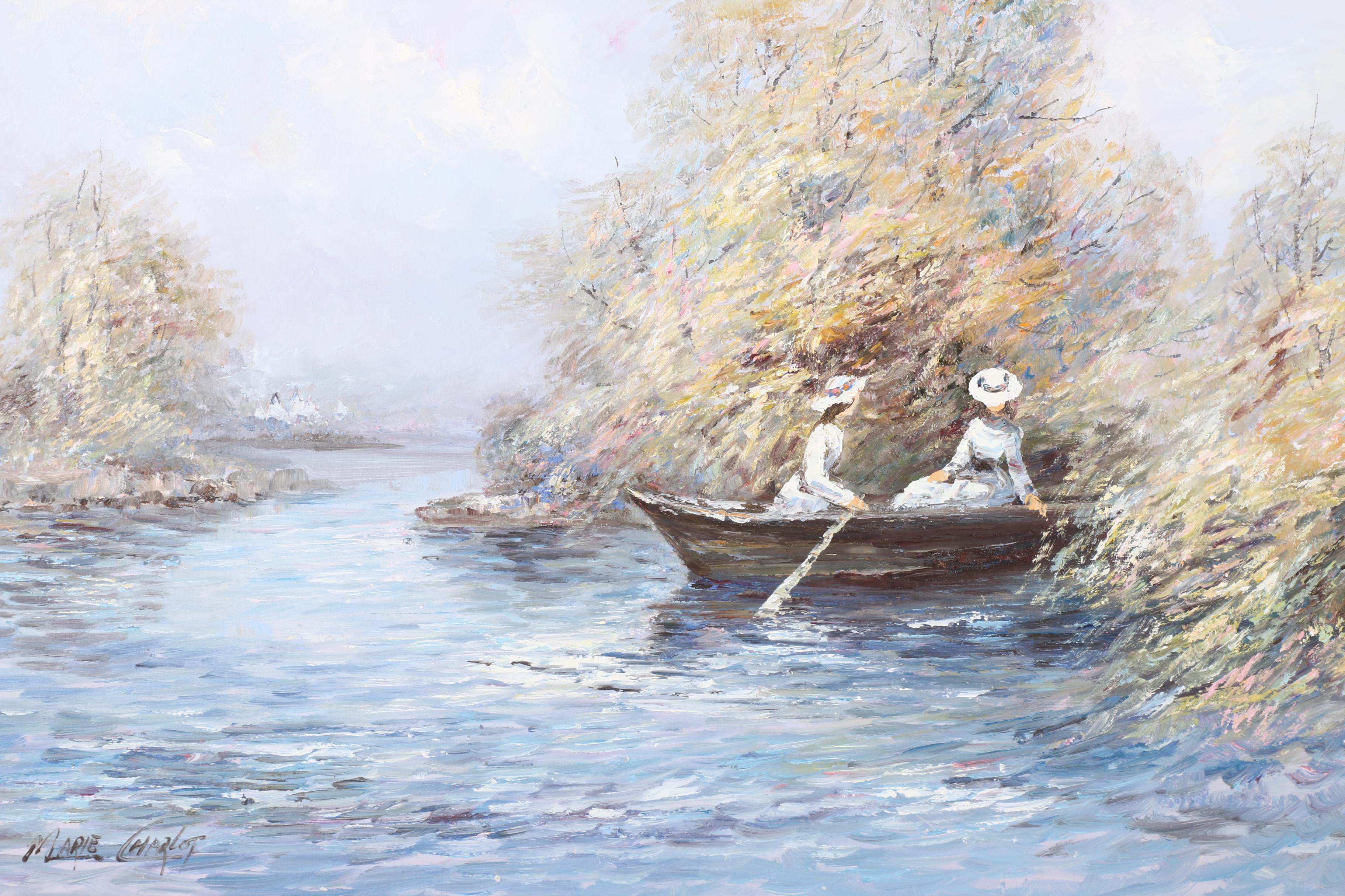 Marie Charlot Oil Painting on Canvas Women in a Boat | EBTH