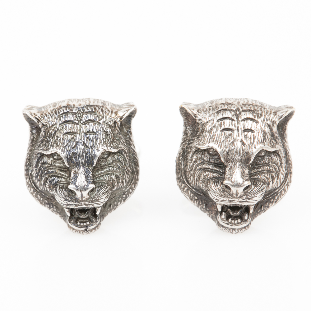 Gucci Sterling Silver Tiger Cufflinks | Everything But The House