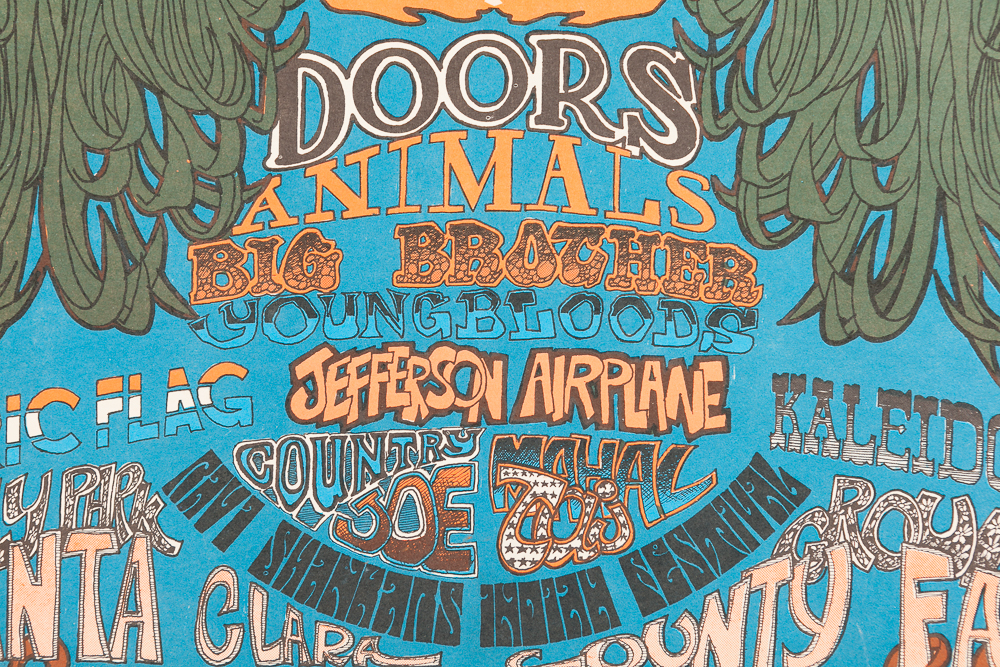 Vintage Offset Lithograph Poster from the Northern California Folk-Rock ...