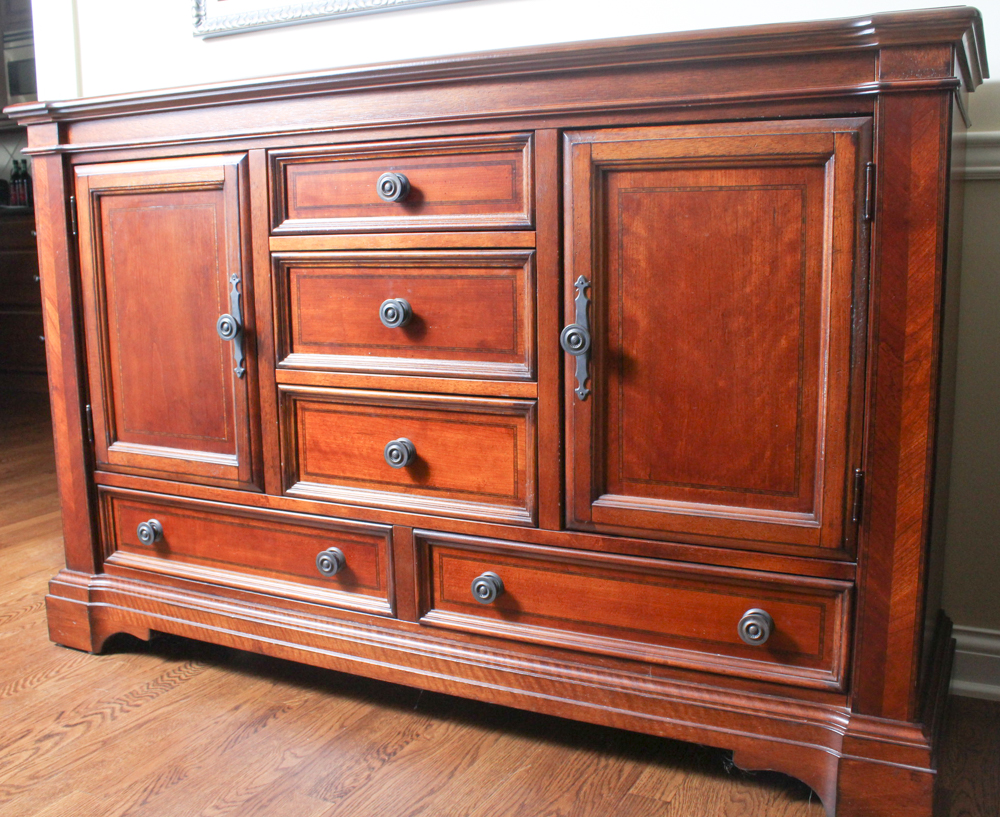 Ashley Furniture Cherry Veneer Sideboard | EBTH