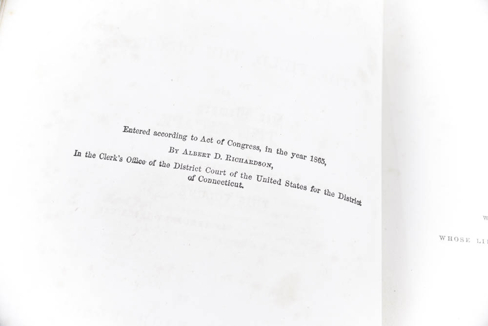 First Edition 1865 "The Secret Service: The Field, The Dungeon, and the ...