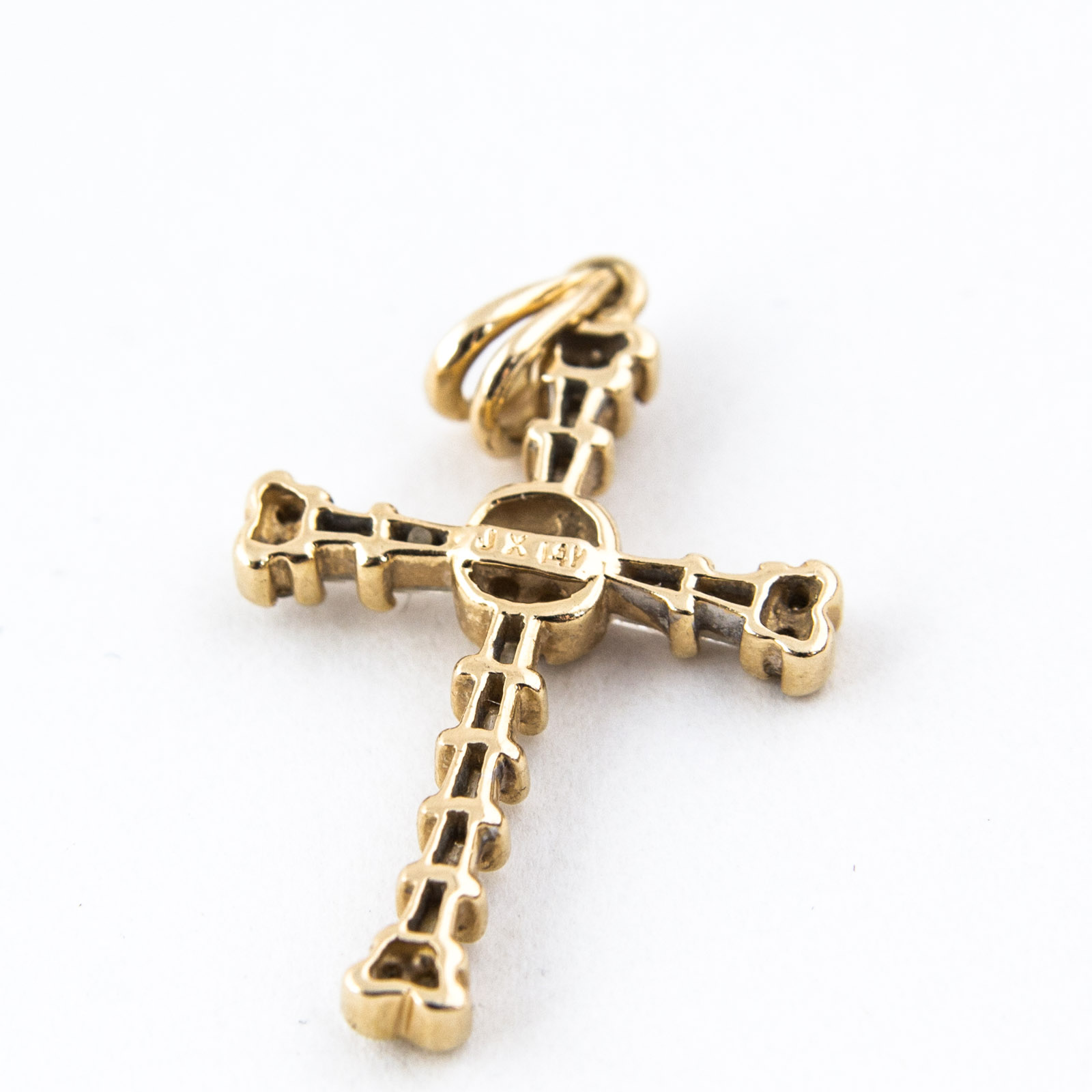 14K Yellow Gold and Diamond Crux Gemmata Cross Pendant | Everything But ...