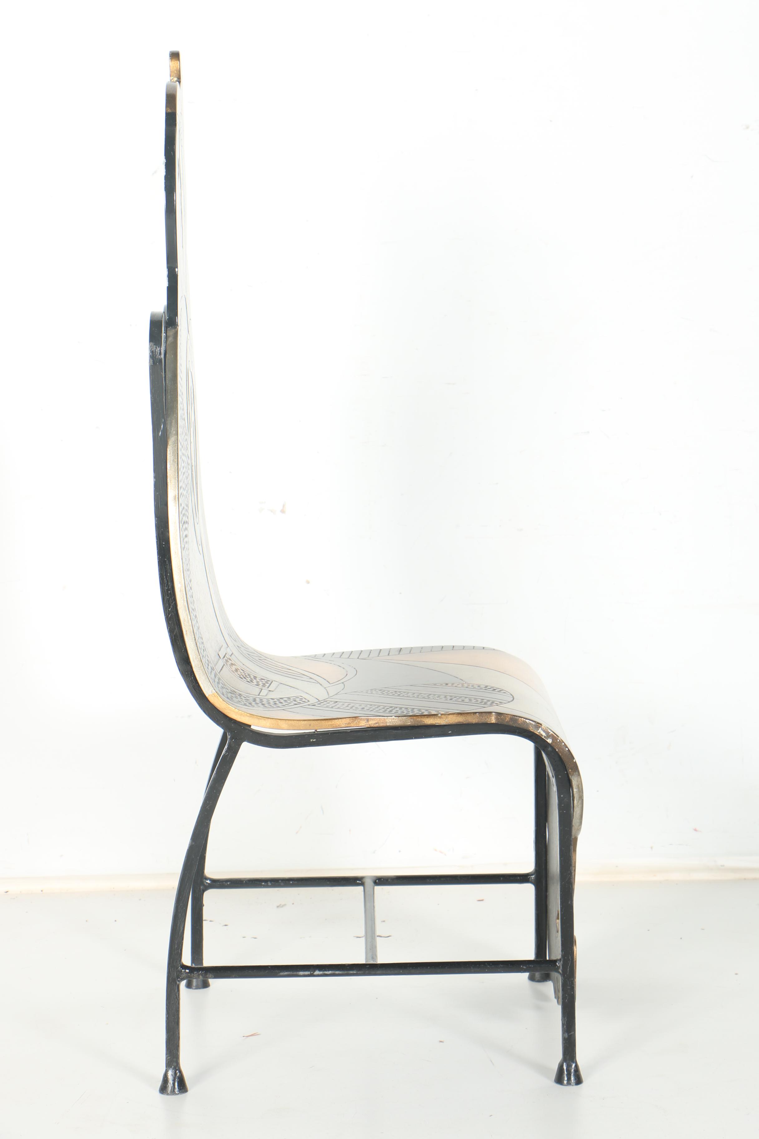 Original Metal Work Chair in Cubist Style | EBTH