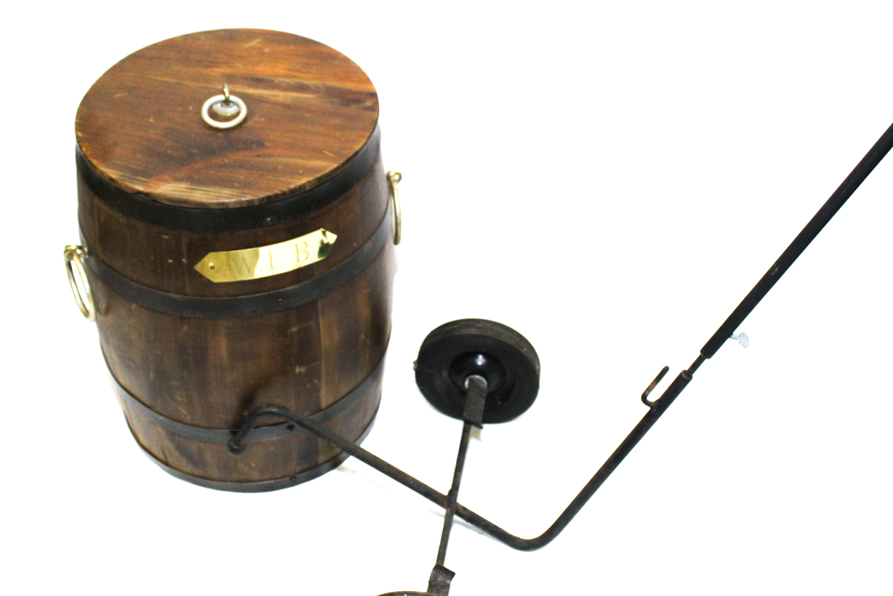 Vintage Wooden Barrel Cooler With Caddy | EBTH