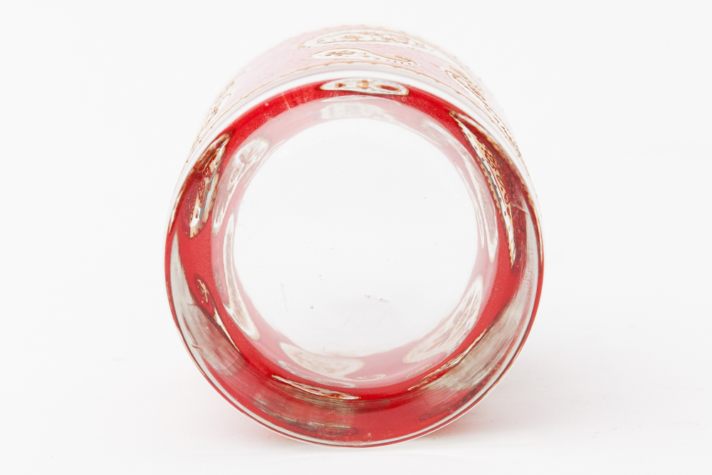 Vintage Red and Gold Paisley Rocks Glasses | EBTH