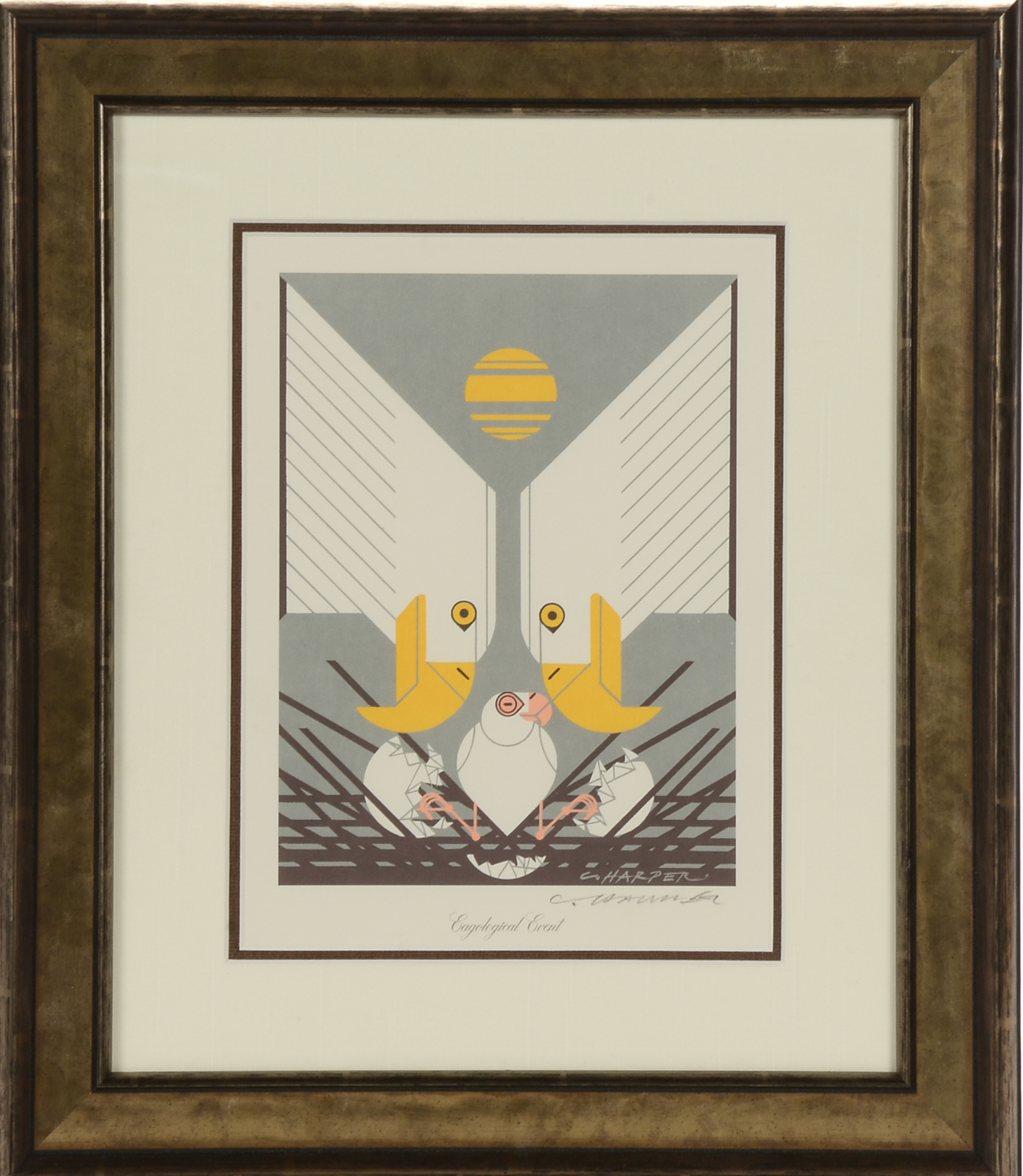 Charley Harper Signed 1976 Open Edition Color Lithograph "Eagological ...