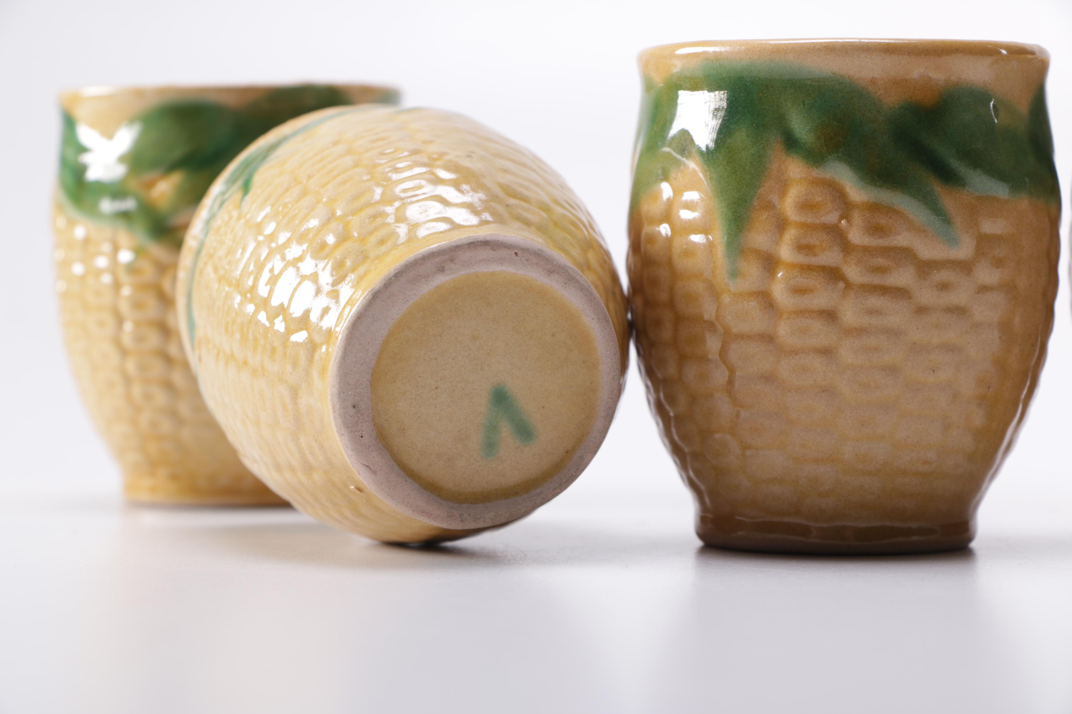 Corn Cob Motif Ceramic Pitcher and Cups | EBTH