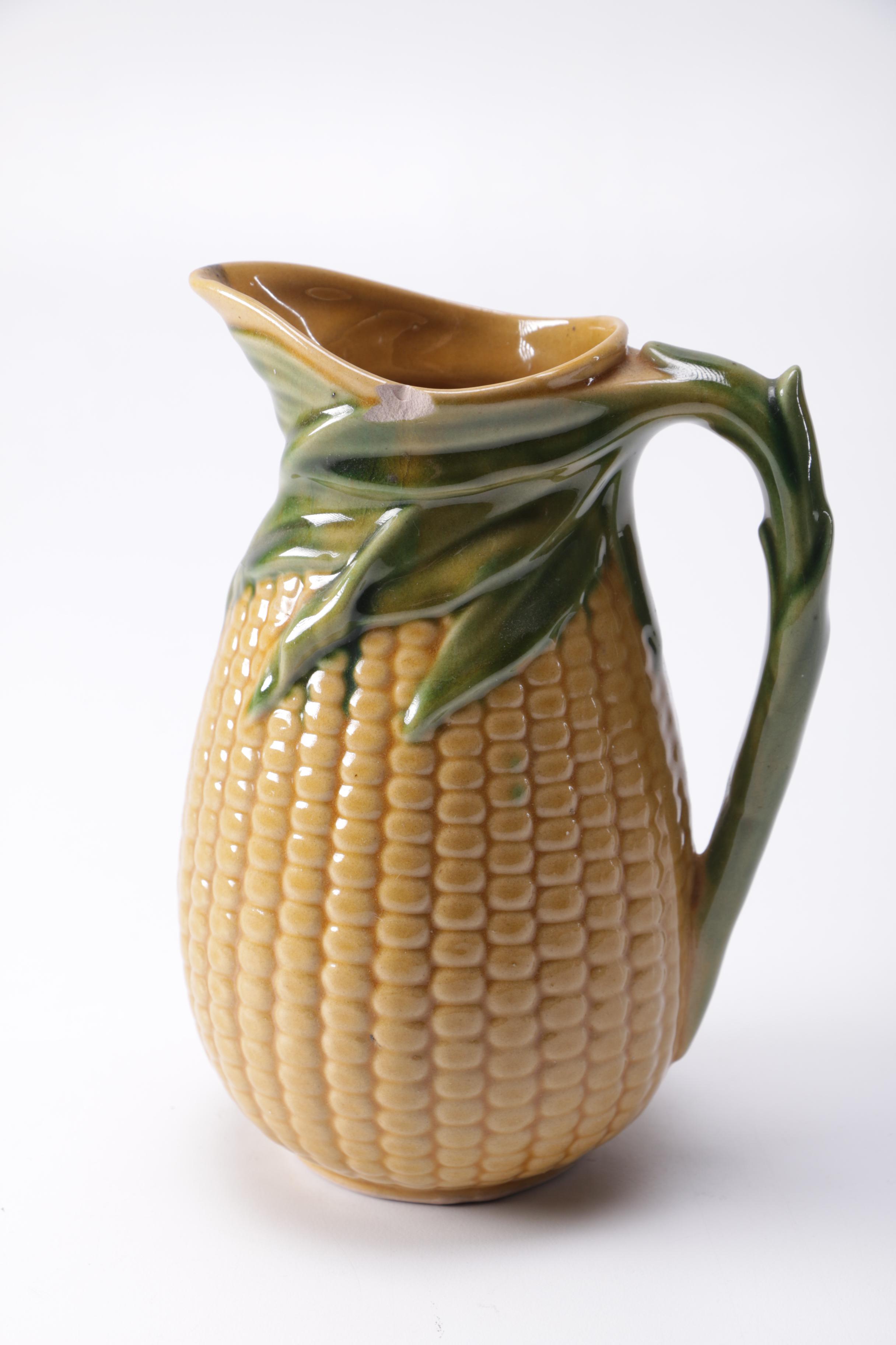 Corn Cob Motif Ceramic Pitcher and Cups | EBTH
