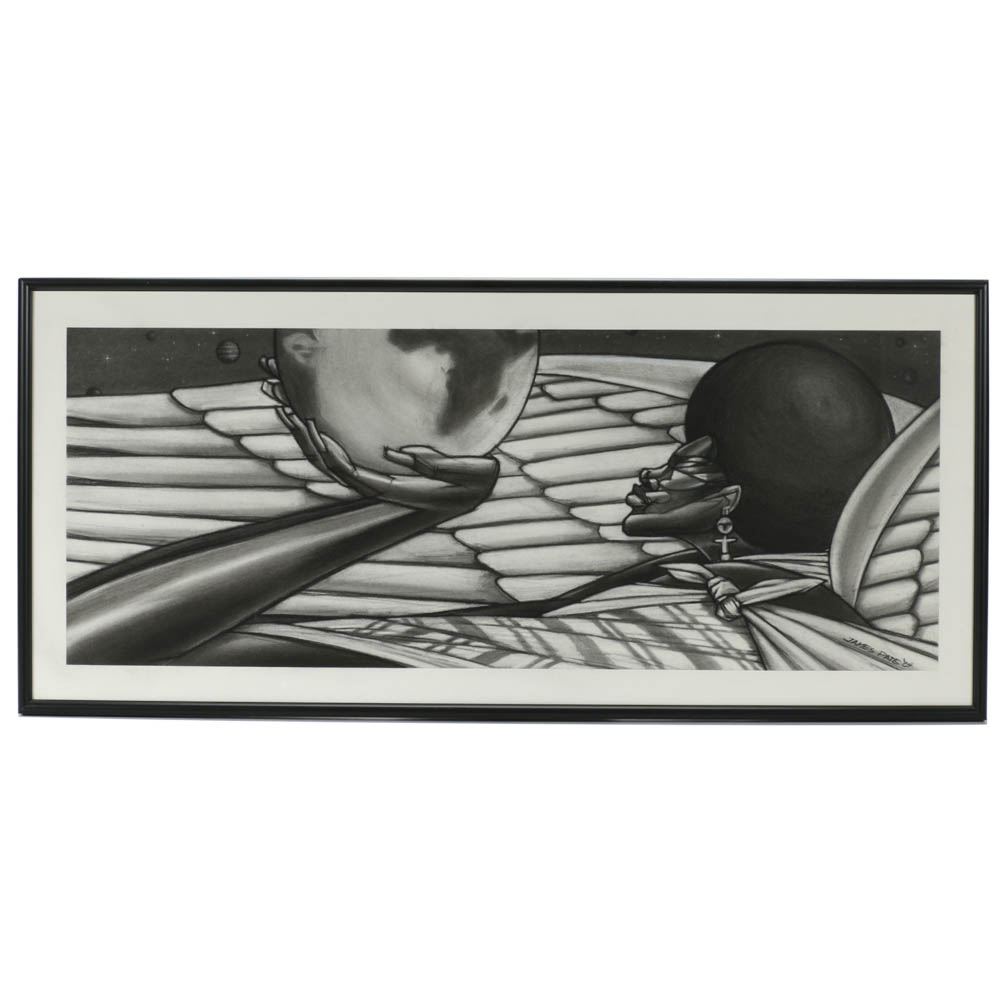 James Pate Original 2004 Charcoal Drawing | EBTH
