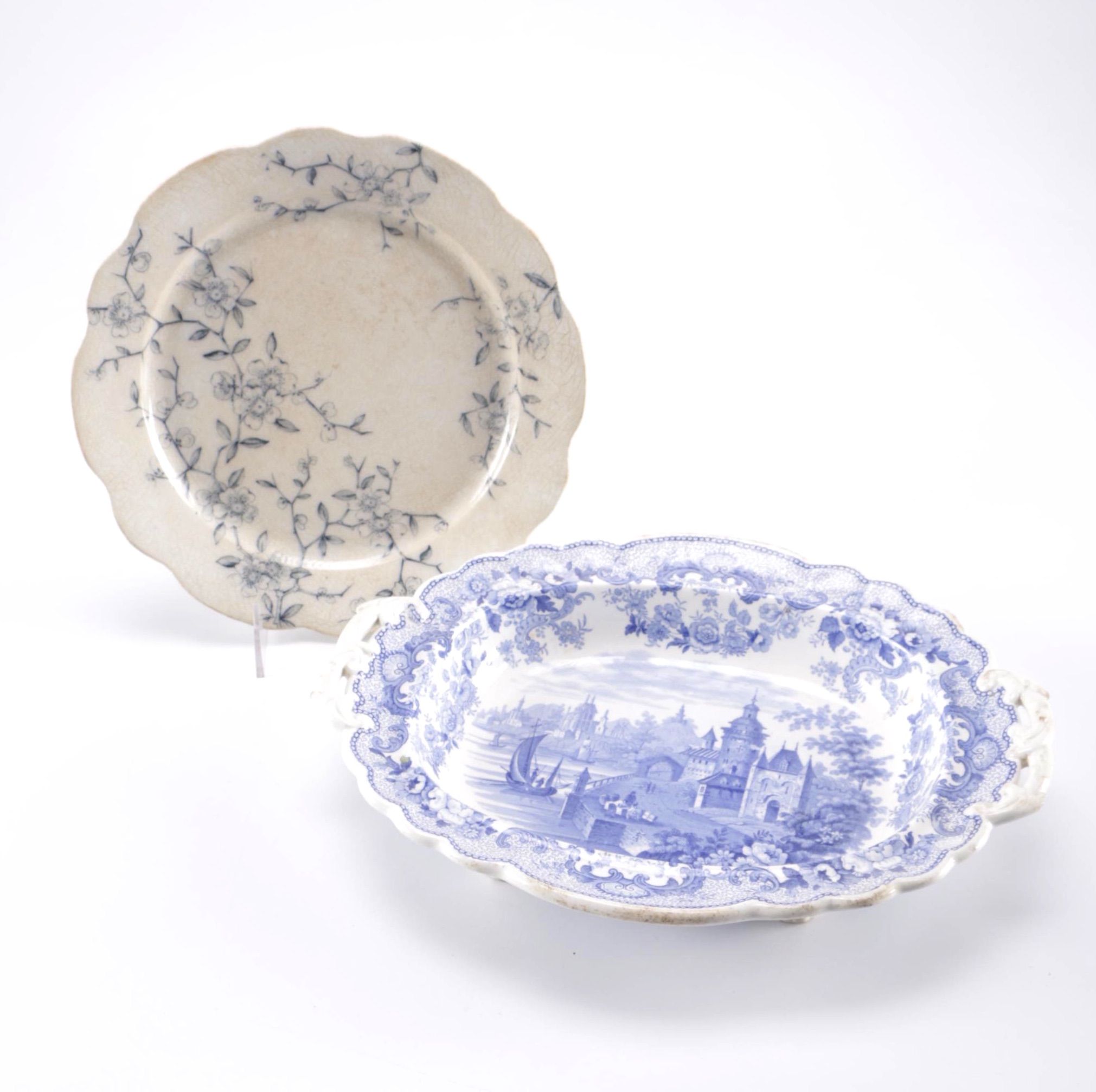 Transferware Serving Dish and China Plate | EBTH