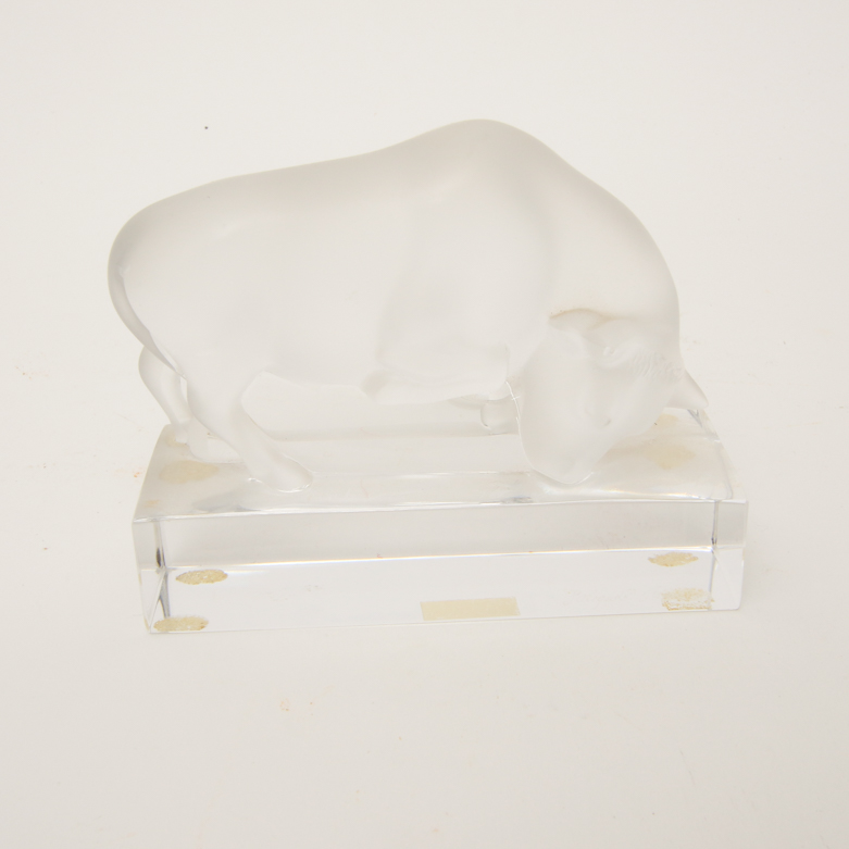Lalique Crystal Bull Figurine | EBTH