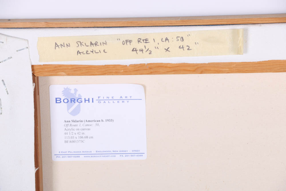 Ann Sklarin Acrylic Painting on Canvas "Off Route 1, Canoe: 50" | EBTH