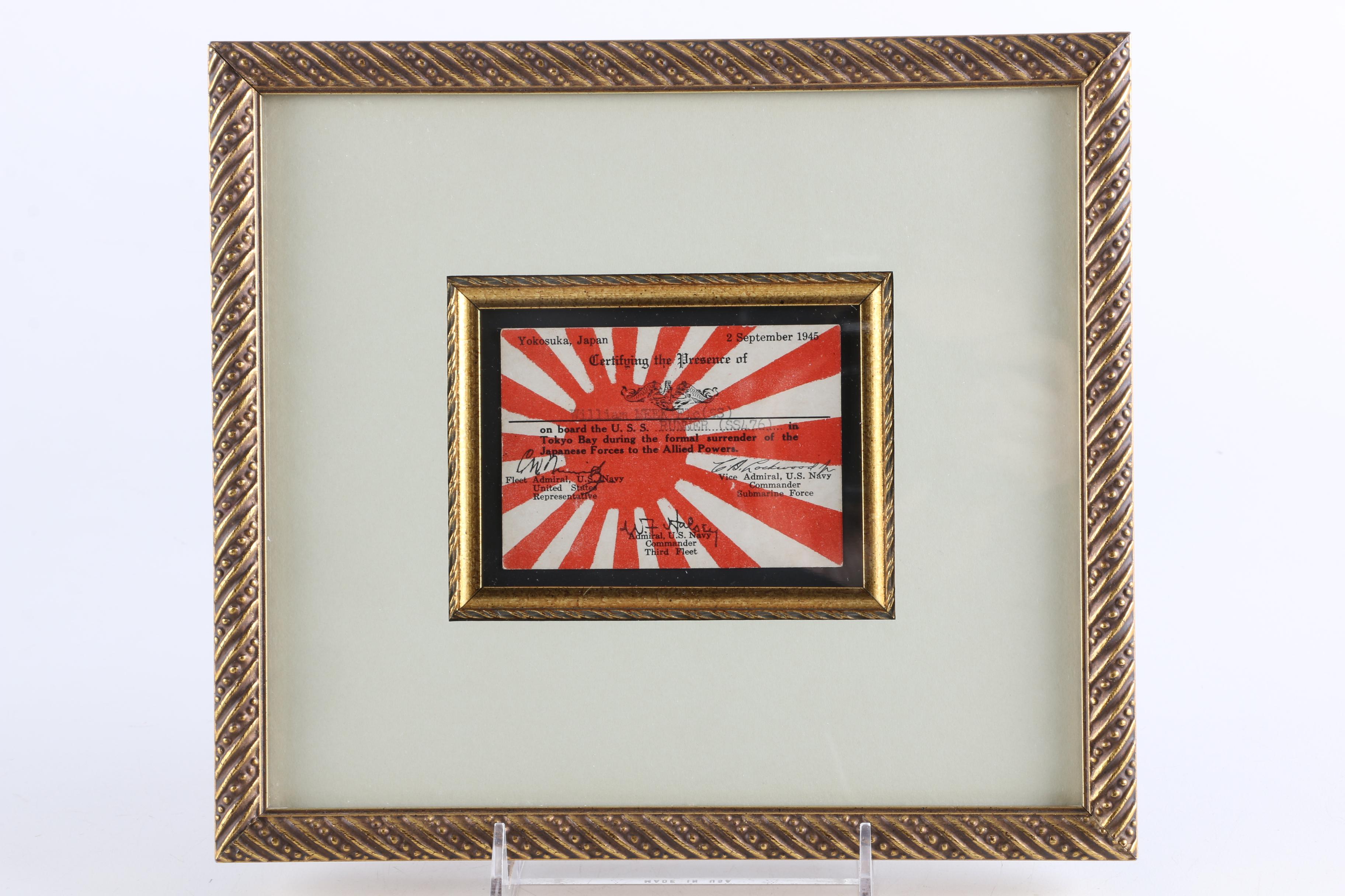 1945 WWII Instrument of Surrender Witness Card | EBTH