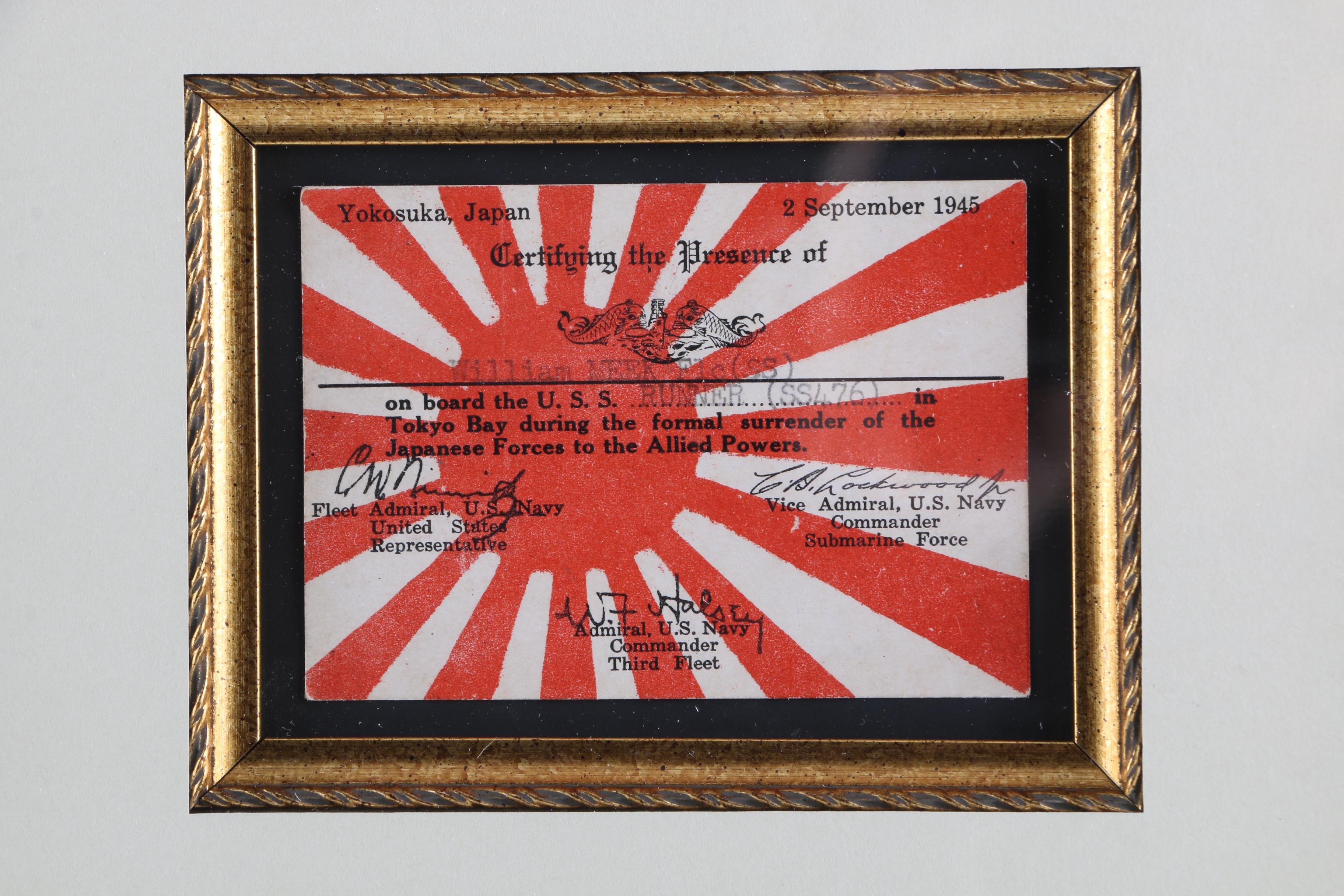 1945 WWII Instrument of Surrender Witness Card | EBTH