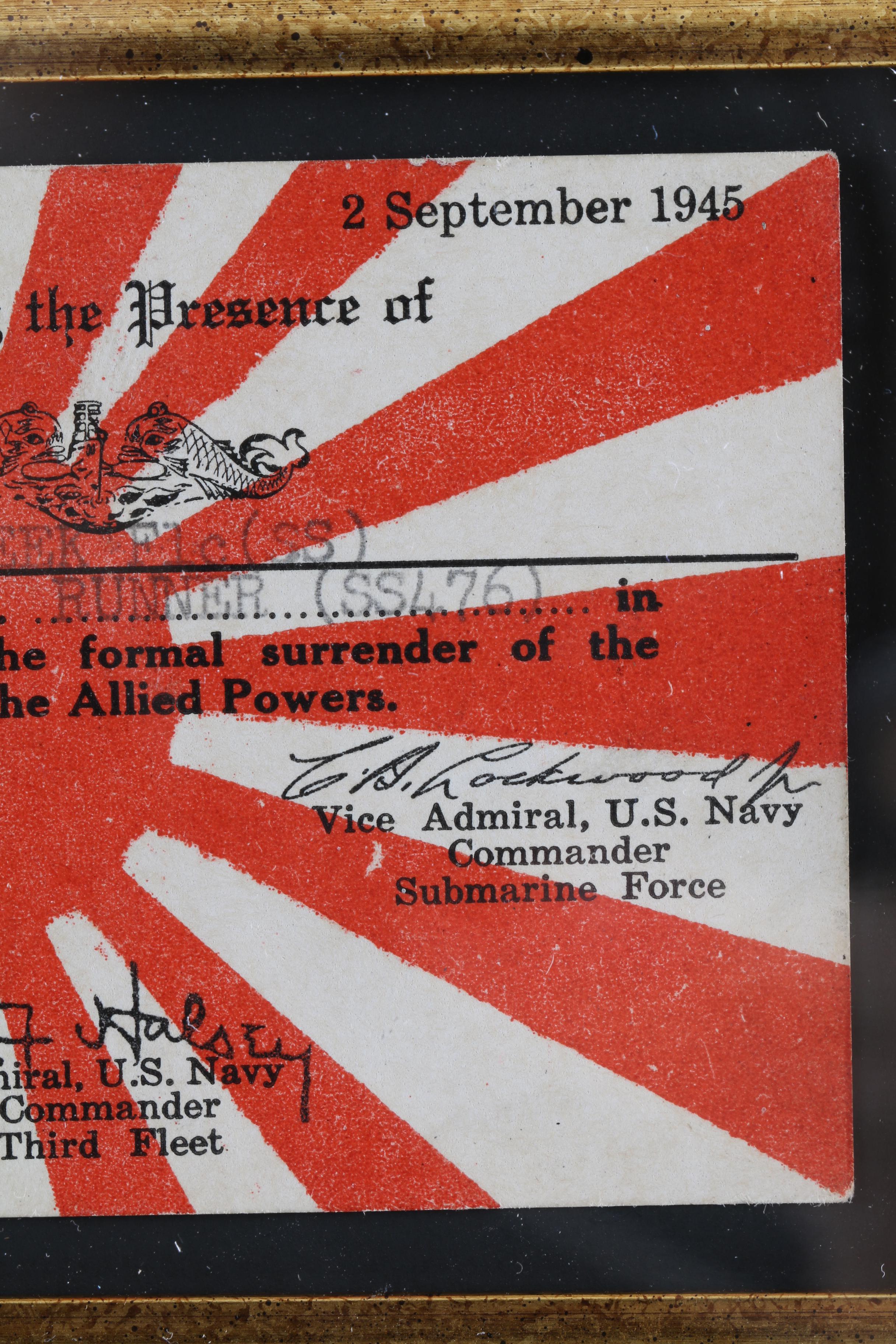 1945 WWII Instrument of Surrender Witness Card | EBTH
