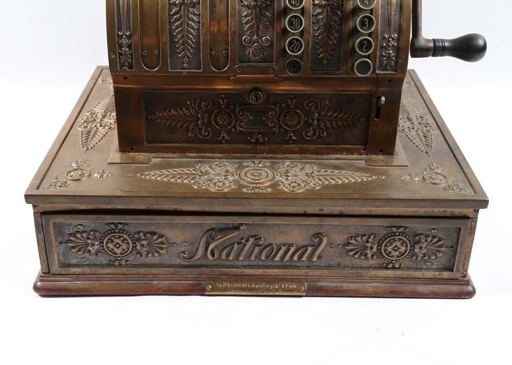 Circa 1908 Antique National Brass Cash Register | Everything But The House