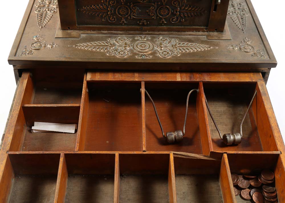 Circa 1908 Antique National Brass Cash Register | Everything But The House