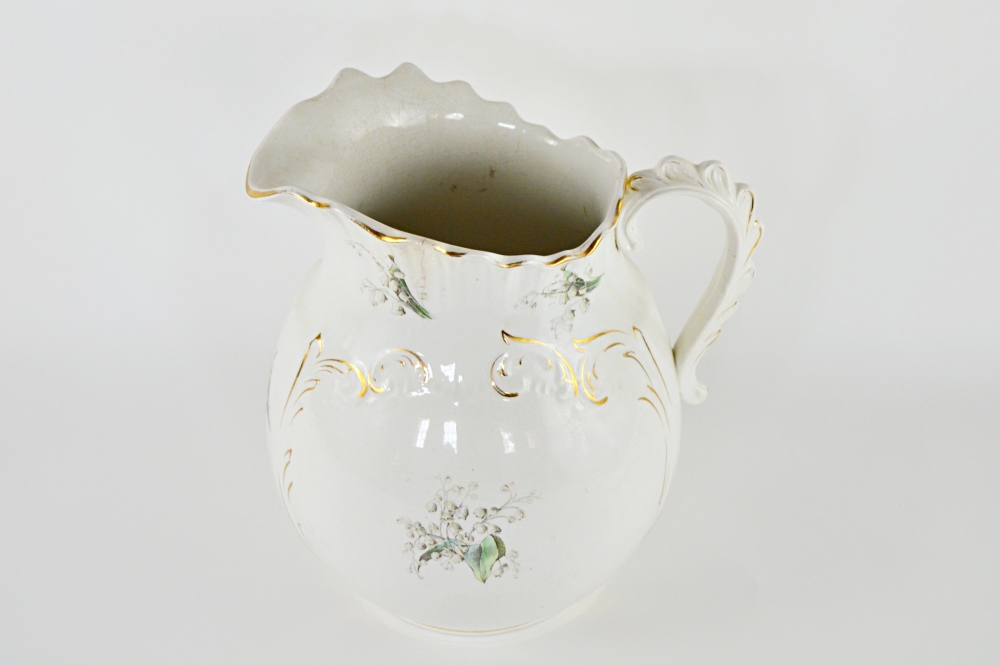 Antique Dresden Pottery Pitcher from East Liverpool, OH | EBTH