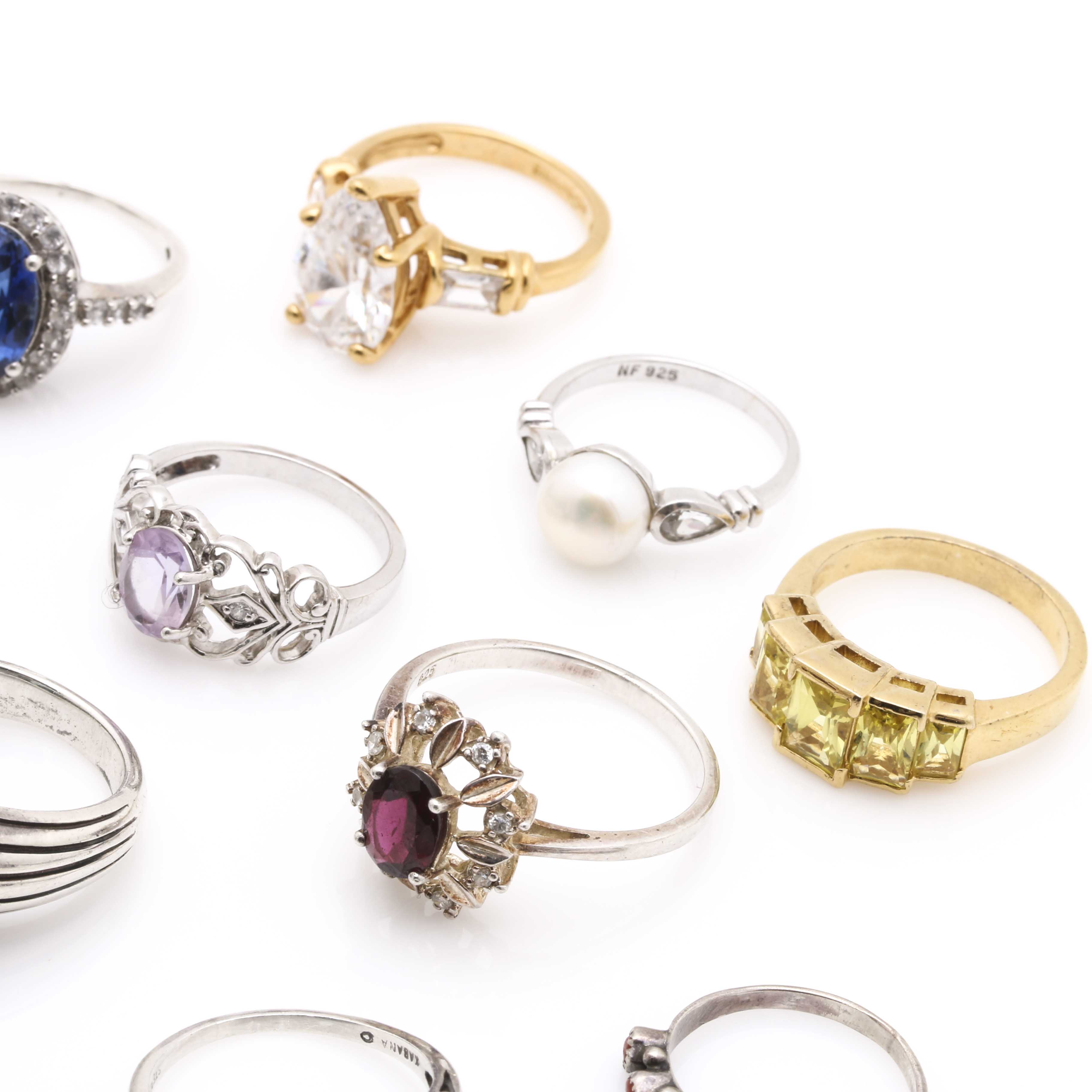 Assorted Sterling Silver Gemstone Ring Collection | EBTH
