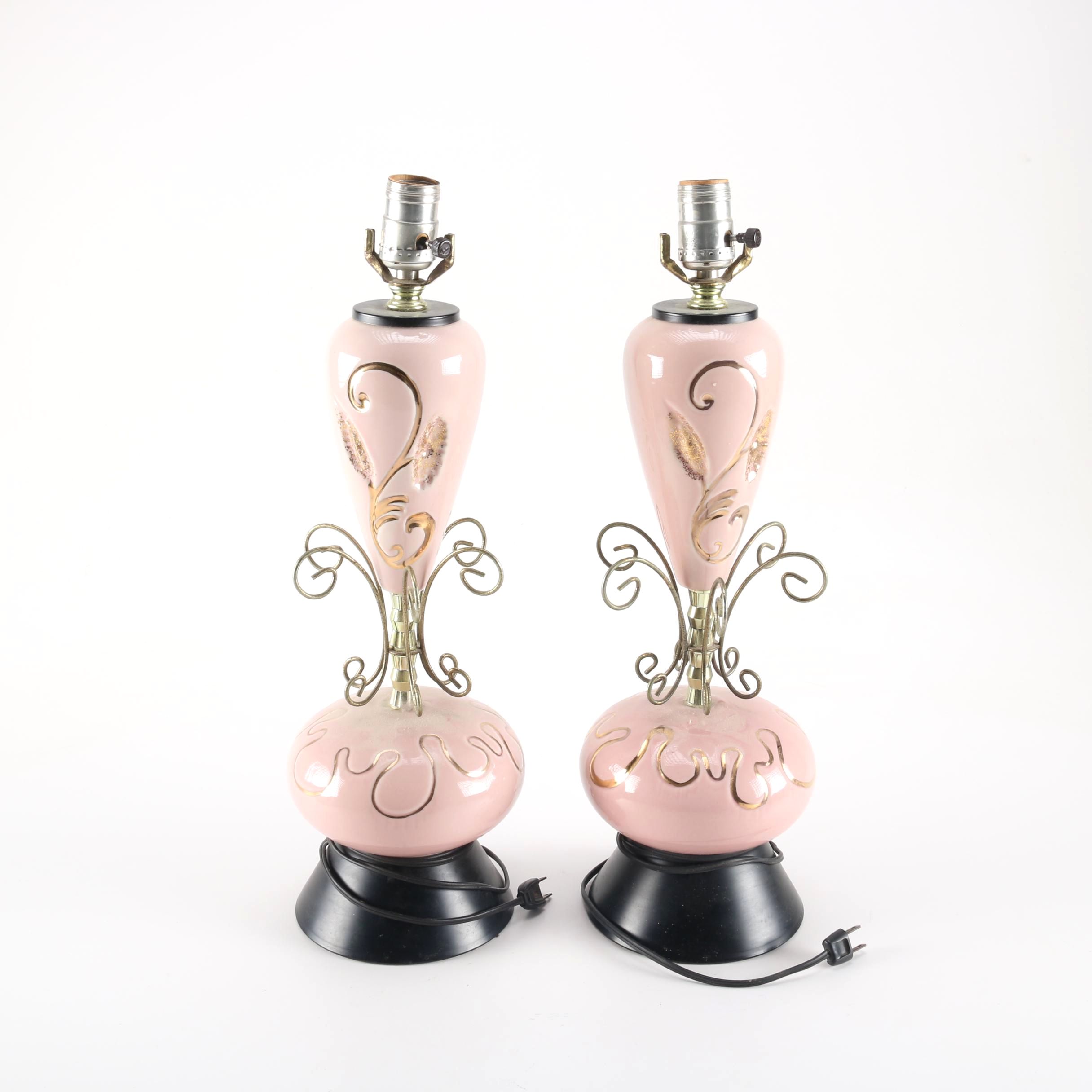 Vintage Pink Table Lamps | EBTH
