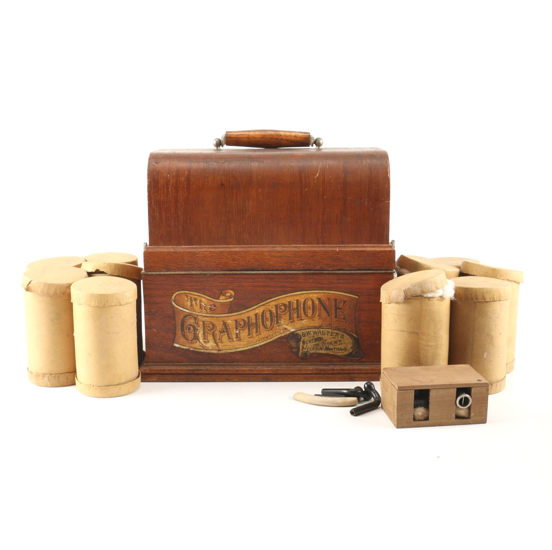 Antique Graphophone and Cylinders | EBTH