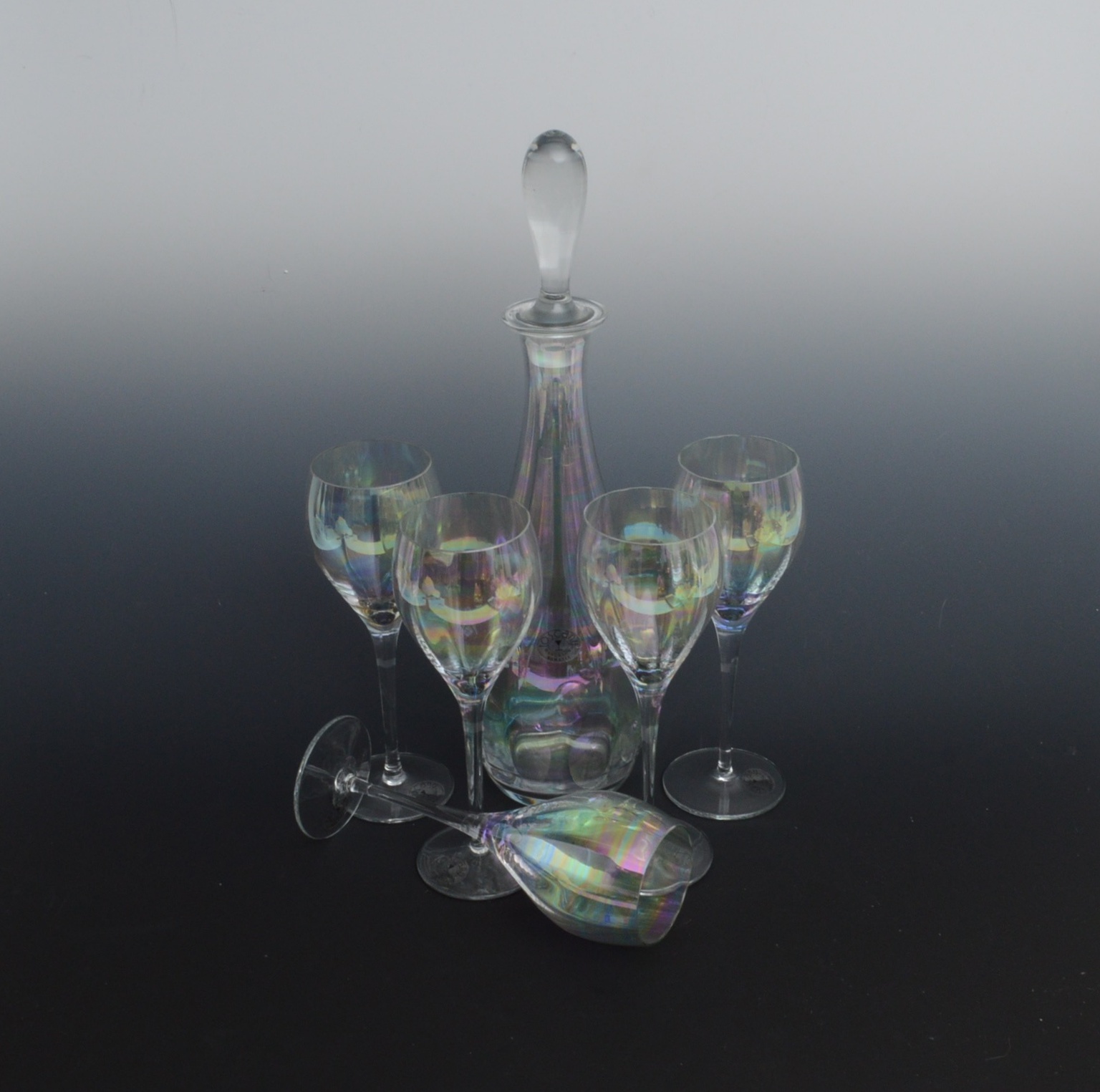 Toscany Handblown Romanian Glass Decanter and Stemware | EBTH