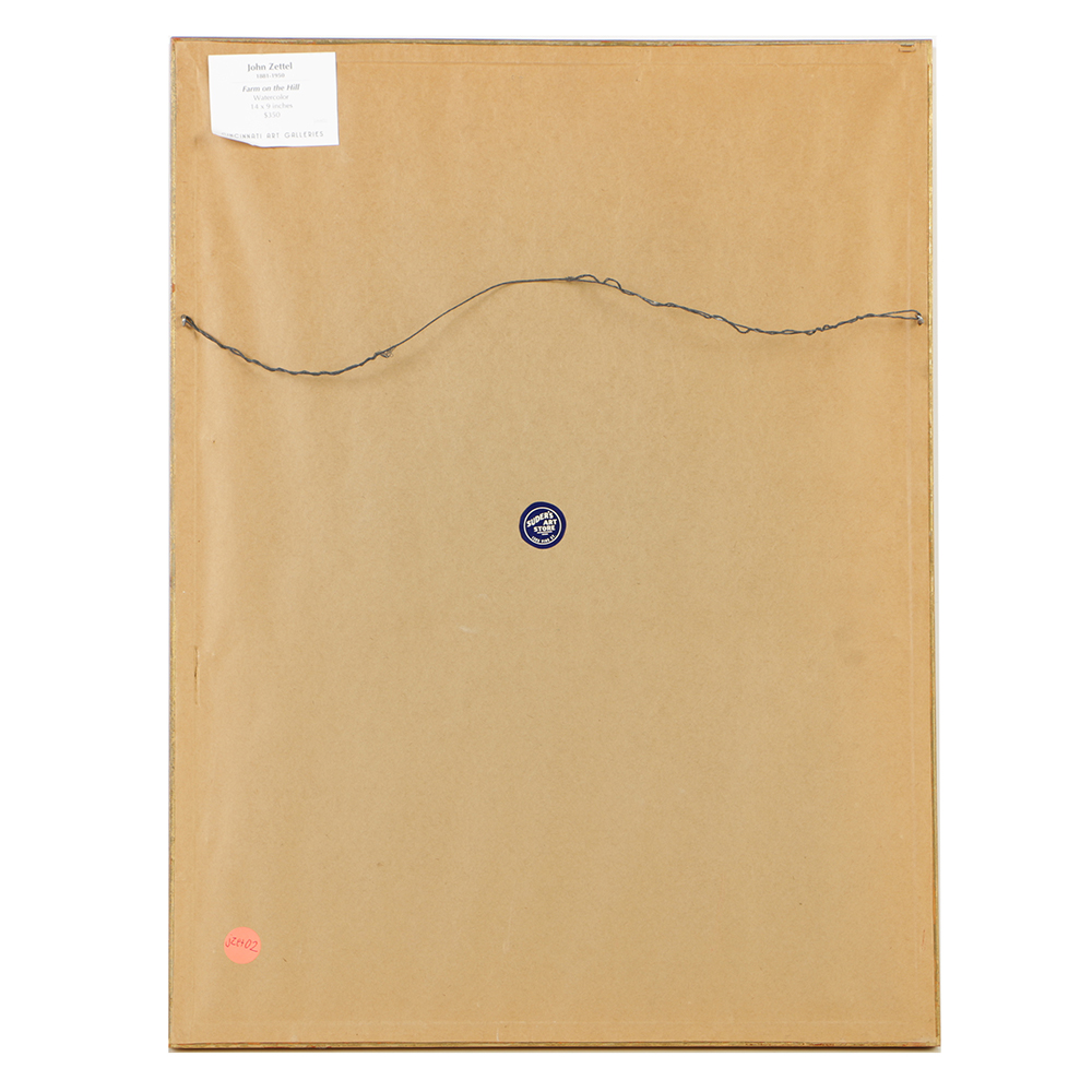 John Zettel Watercolor Painting on Paper "Farm on the Hill" | EBTH