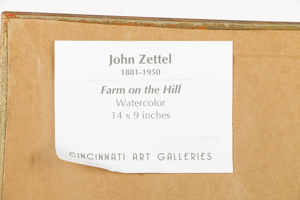 John Zettel Watercolor Painting on Paper "Farm on the Hill" | EBTH