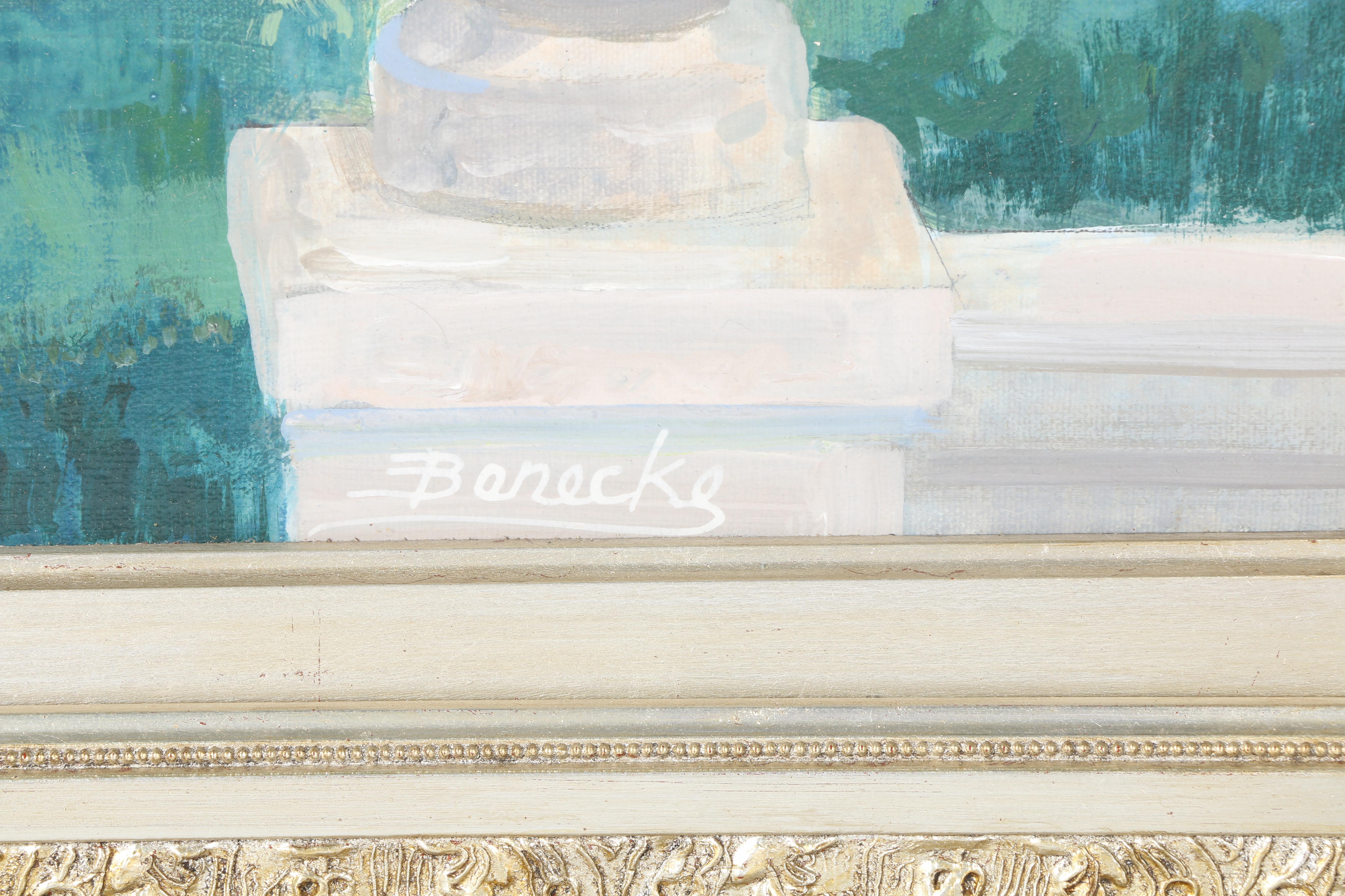 William Benecke Oil Painting on Canvas "Waterside Garden" | EBTH