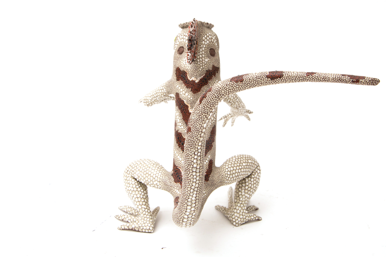 Colorful Oaxacan Hand Carved Painted Lizard Sculpture | EBTH