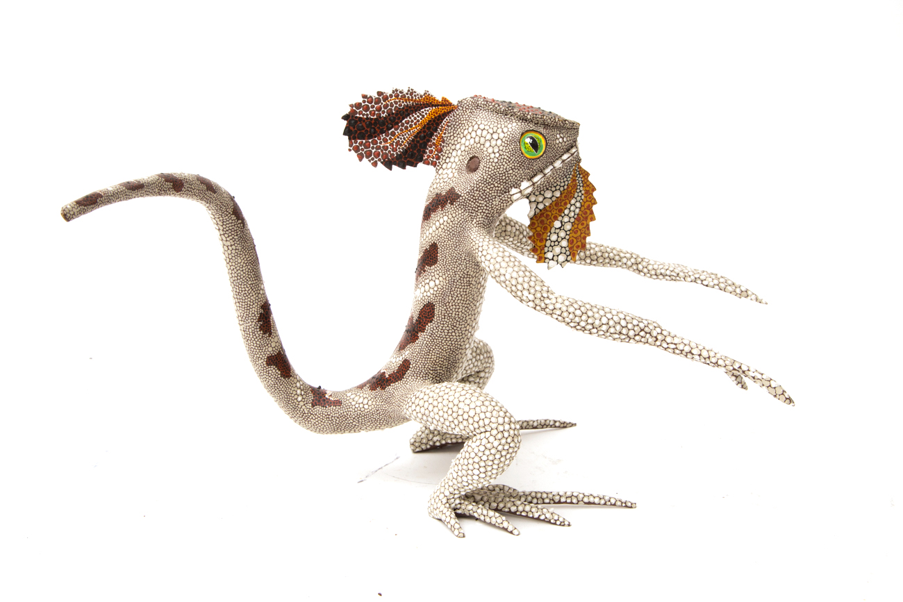 Colorful Oaxacan Hand Carved Painted Lizard Sculpture | EBTH