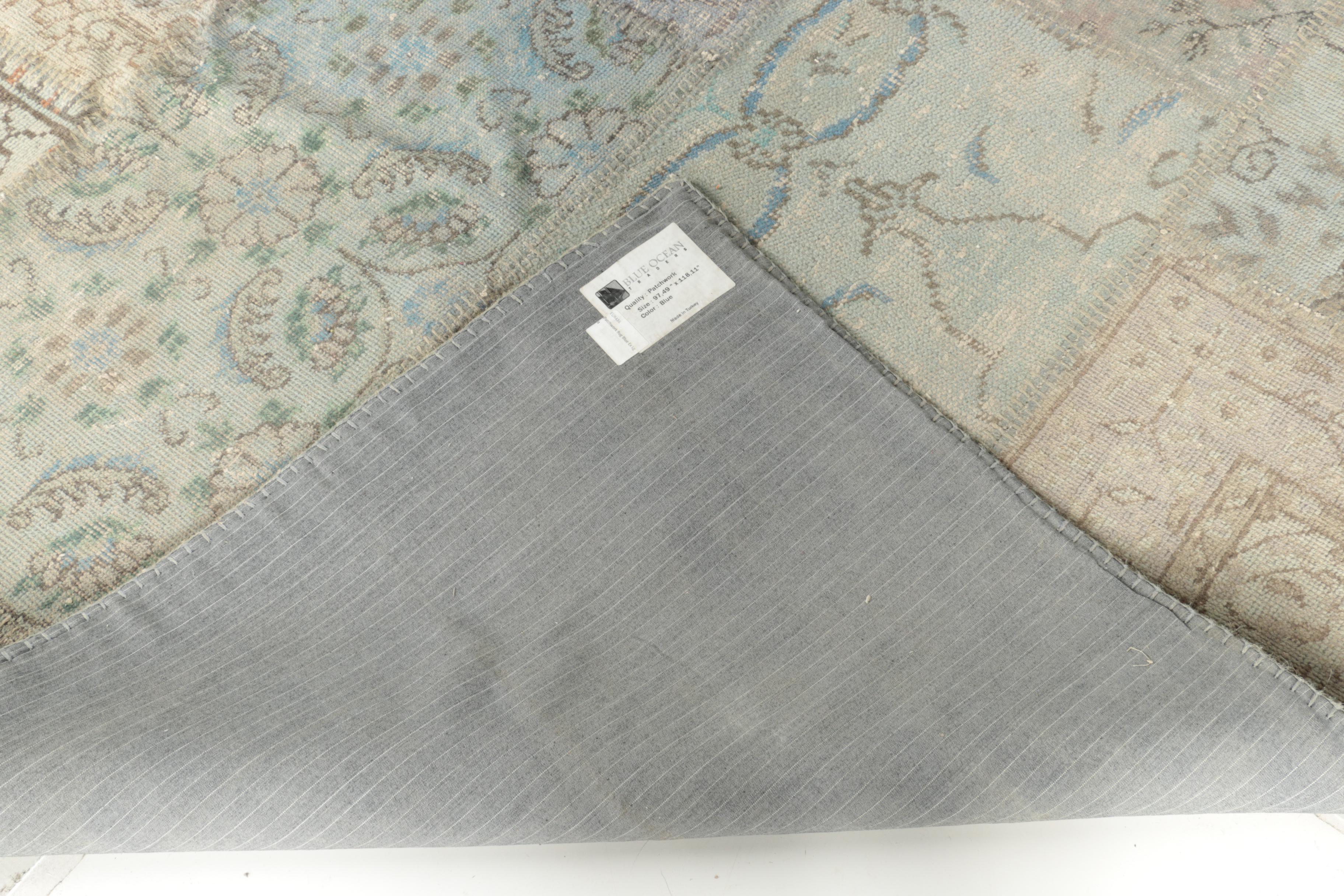 Handmade “Blue Ocean Traders” Turkish Patchwork Area Rug | EBTH